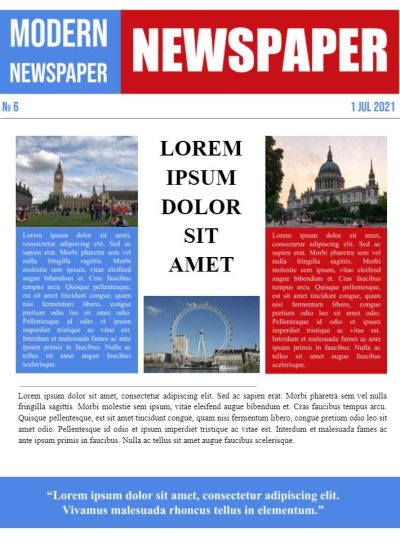 Free Modern Newspaper Template For Google Docs