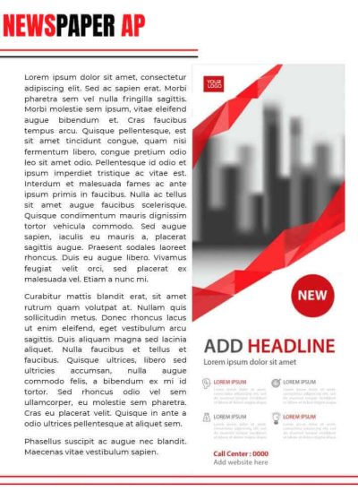 Free Newspaper AD Template For Google Docs