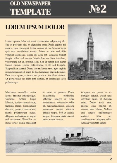 Free Old Fashioned Newspaper Template For Google Docs