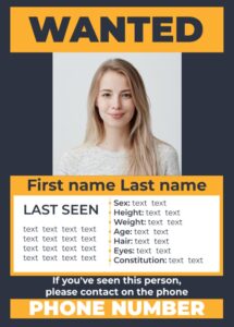 11 Free Missing Poster Templates for Google Docs – Docs&Slides