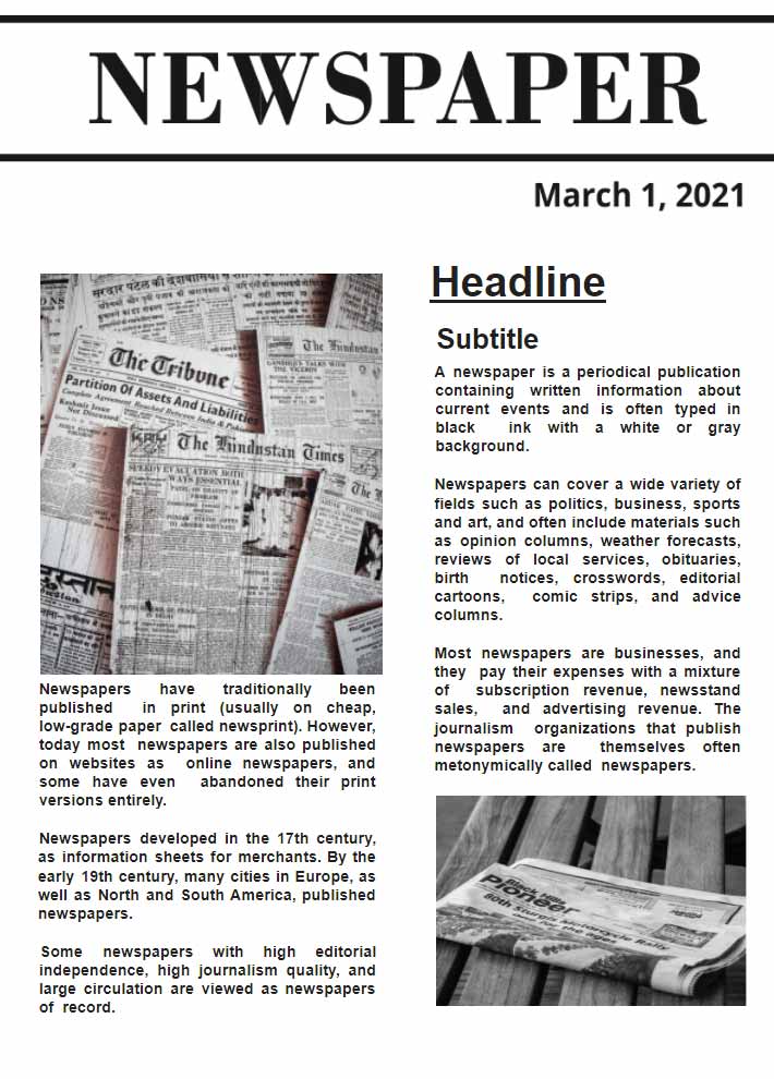 12 Free Newspaper Templates For Google Docs Docs Slides