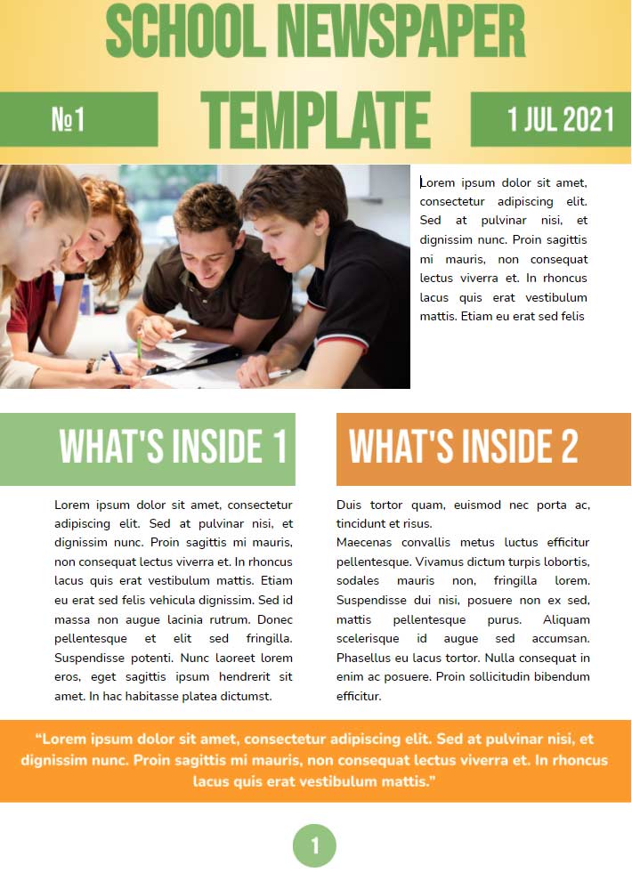 Middle School Newspaper Template Free Google Docs Template
