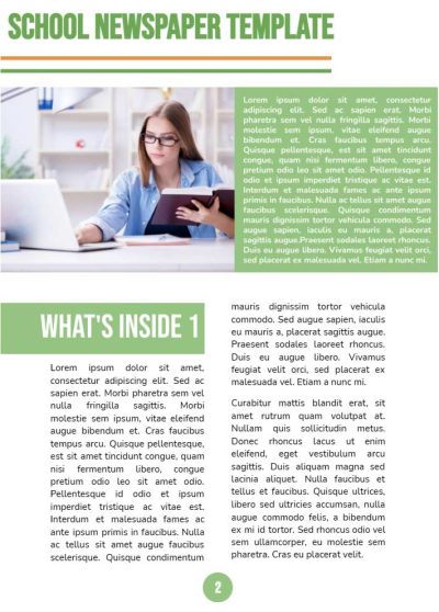 Free Middle School Newspaper Template For Google Docs