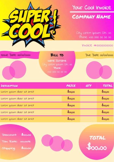 Free Cool invoice Template For Google Docs