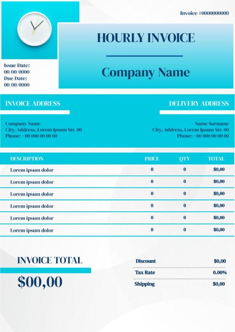 Free Hourly Invoice Template For Google Docs