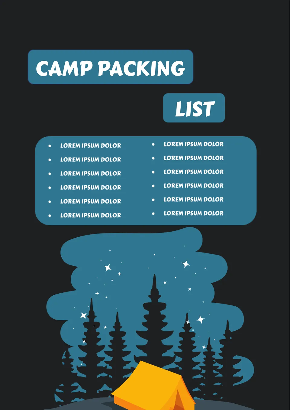 Free Camp Packing List Template For Google Docs