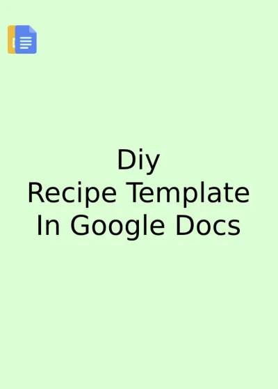 Free Family Recipe Template For Google Docs