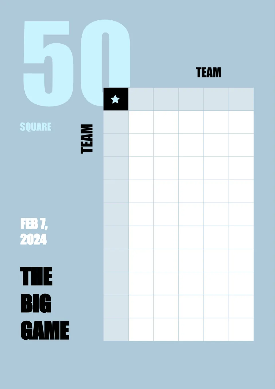 50 Square Super Bowl Pool Template Free Google Docs Template NEW 