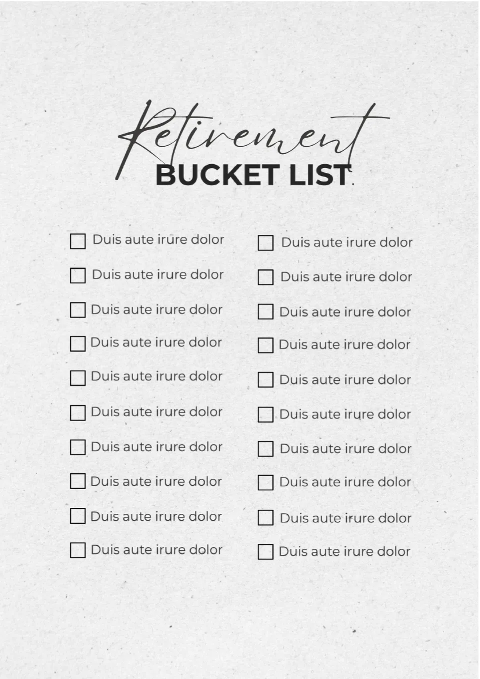 Bucket List Template