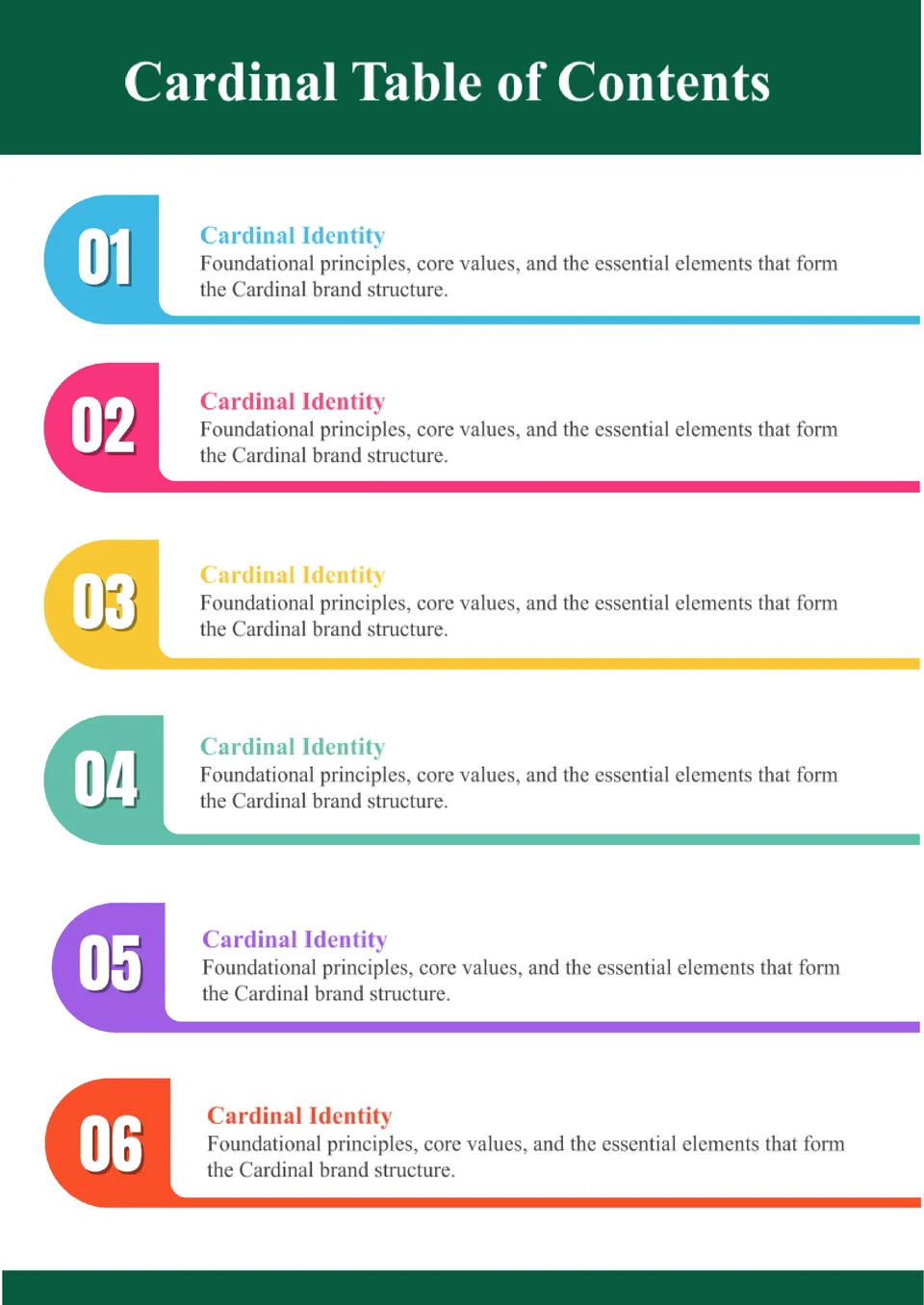 Free Cardinal Table Of Contents Template For Google Docs