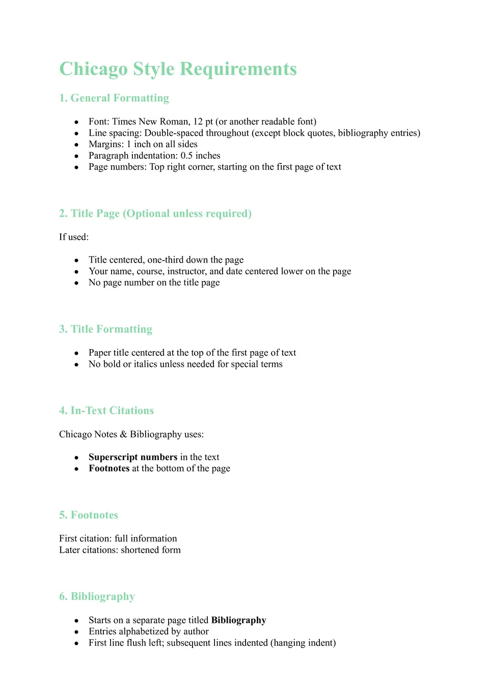 Free Chicago Style Paper Template For Google Docs