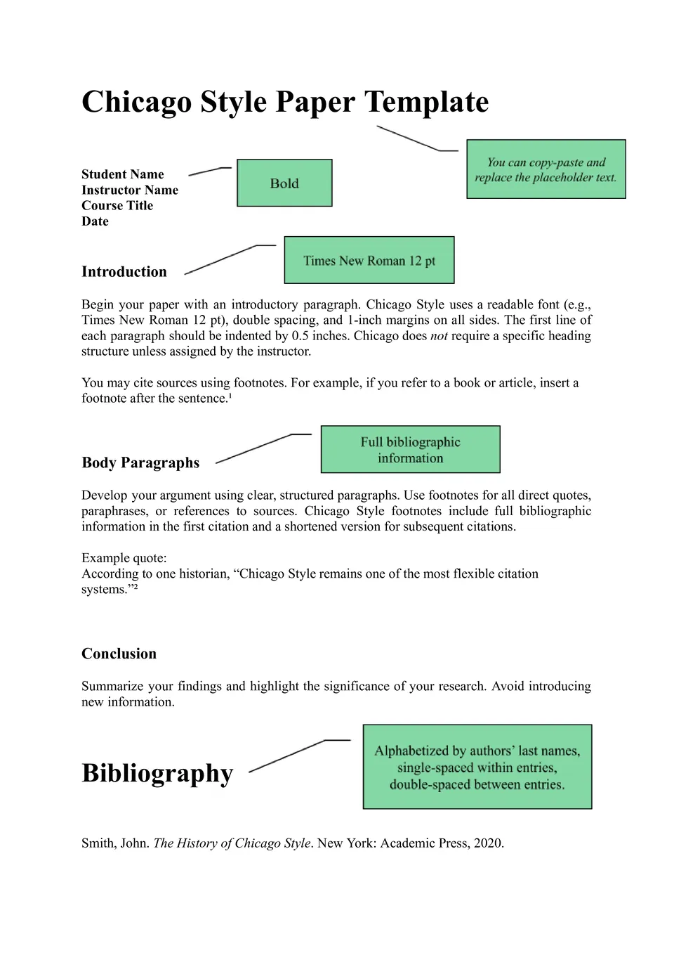 Free Chicago Style Paper Template For Google Docs